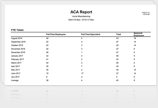 Affordable Care Act Compliance Reporting of Employee Hours
